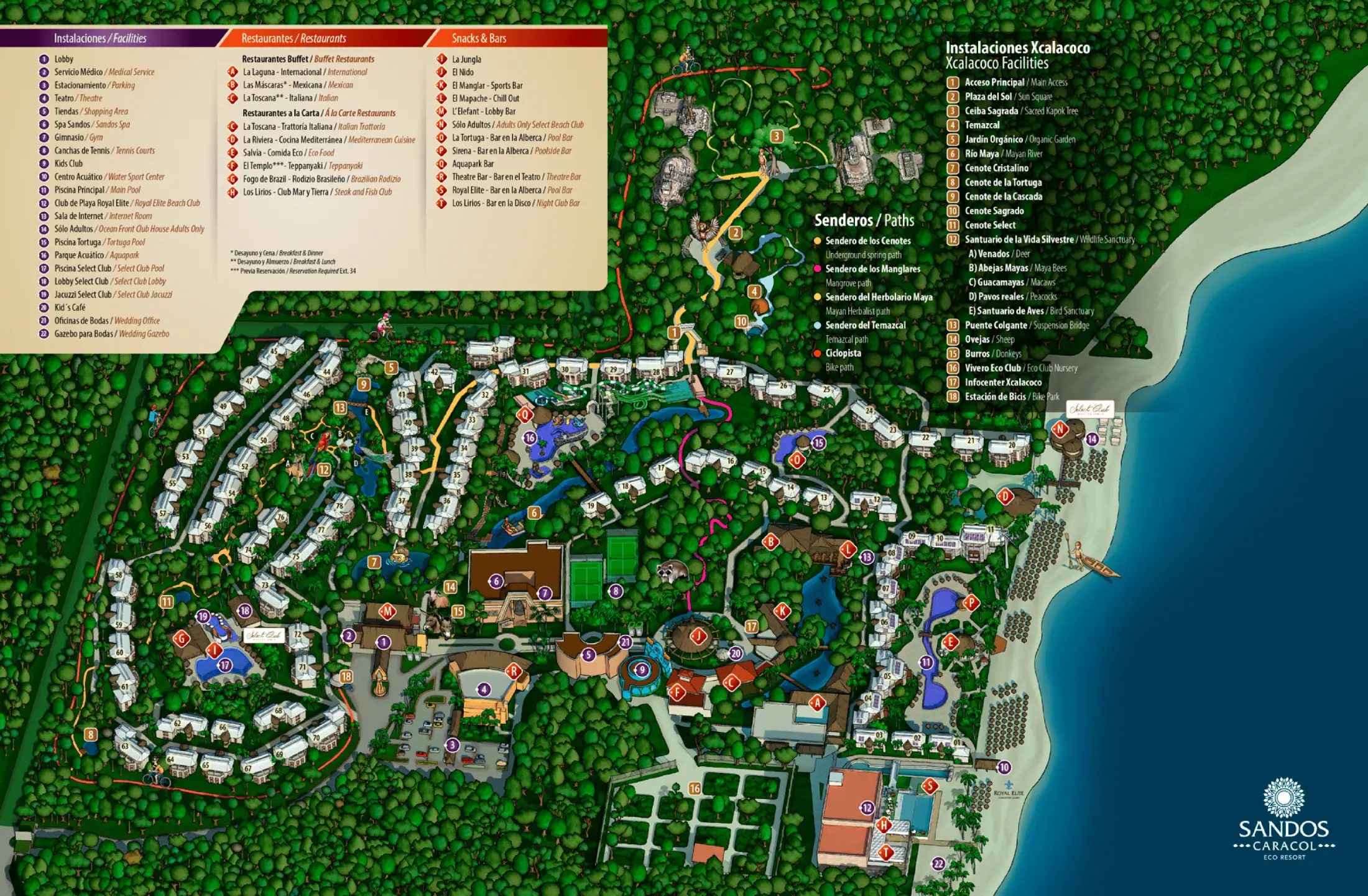 Sandos Caracol Eco Resort Map (Most Up-To-Date) - All Maps
