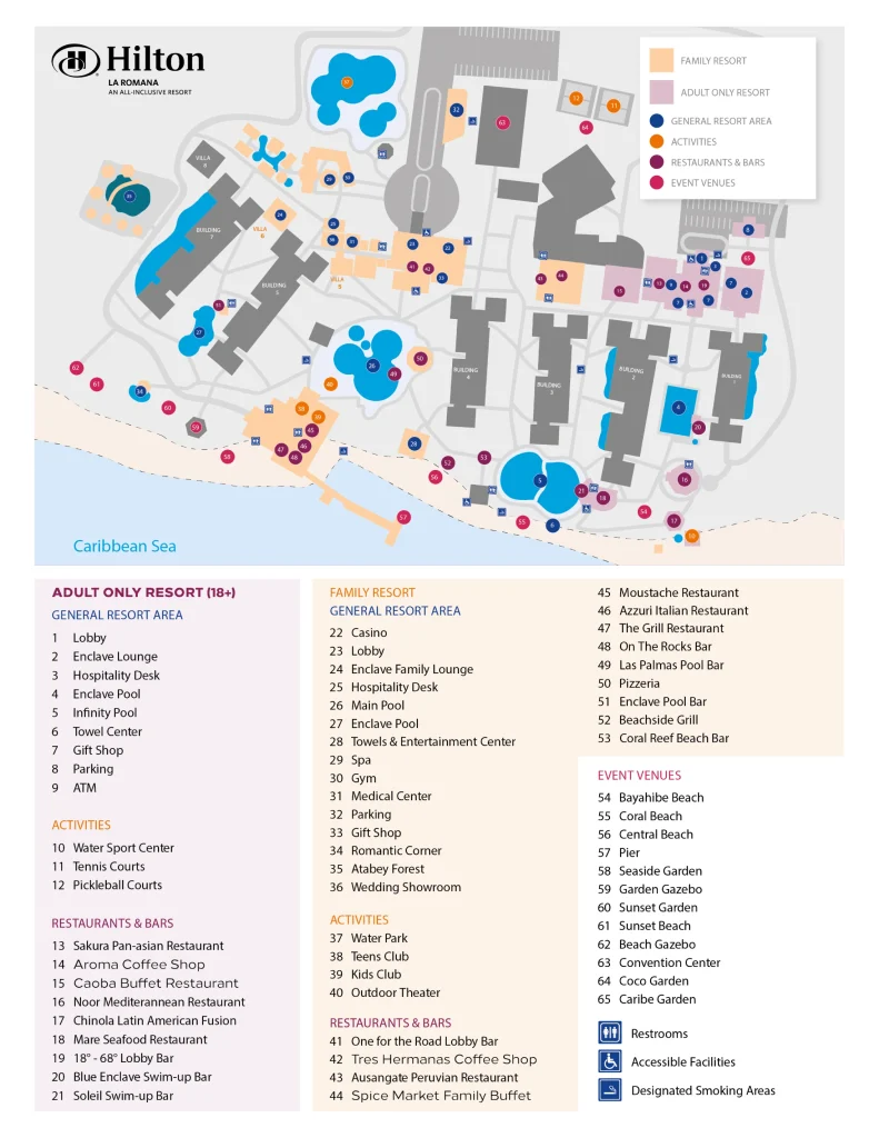 Hilton La Romana Adult Only Resort Map (Most Up-To-Date) - All Maps
