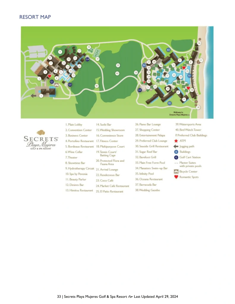 Secrets Playa Mujeres Golf And Spa Resort Map (Most Up-To-Date) - All Maps