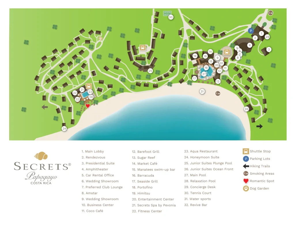 Secrets Papagayo Costa Rica Map (Most Up-To-Date) - All Maps
