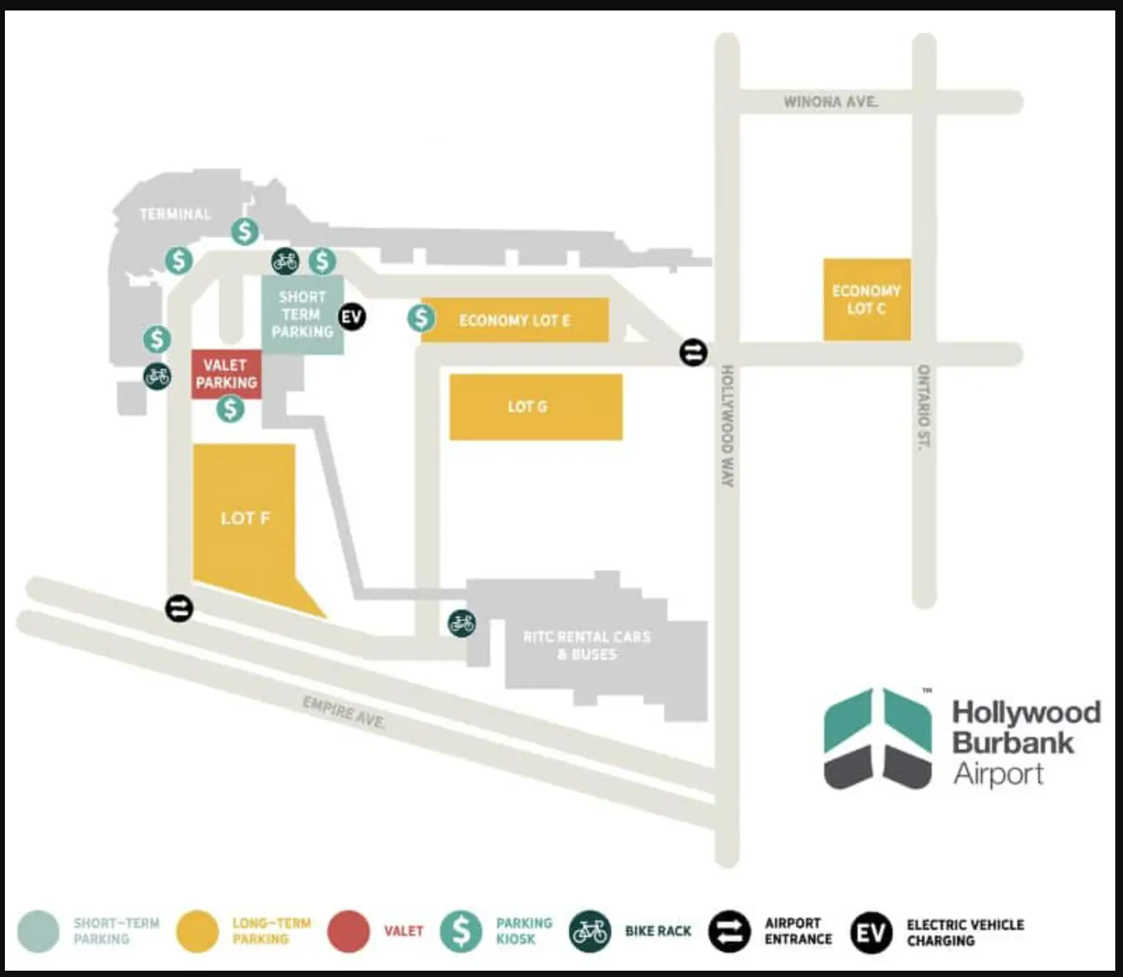 Hollywood Burbank Airport Terminal Map (2025-2024) - All Maps