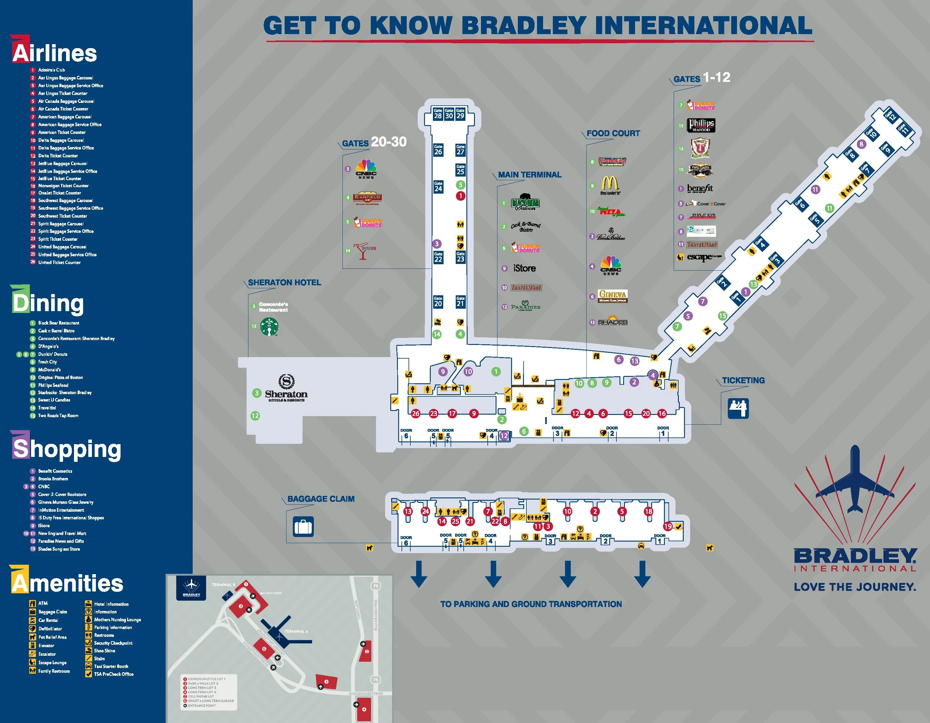 Bradley International Airport Map (Most Up-To-Date) - All Maps