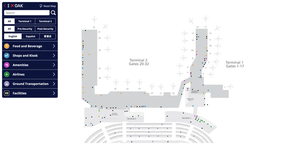 San Francisco Bay Oakland International Airport Map (Most Up-To-Date ...