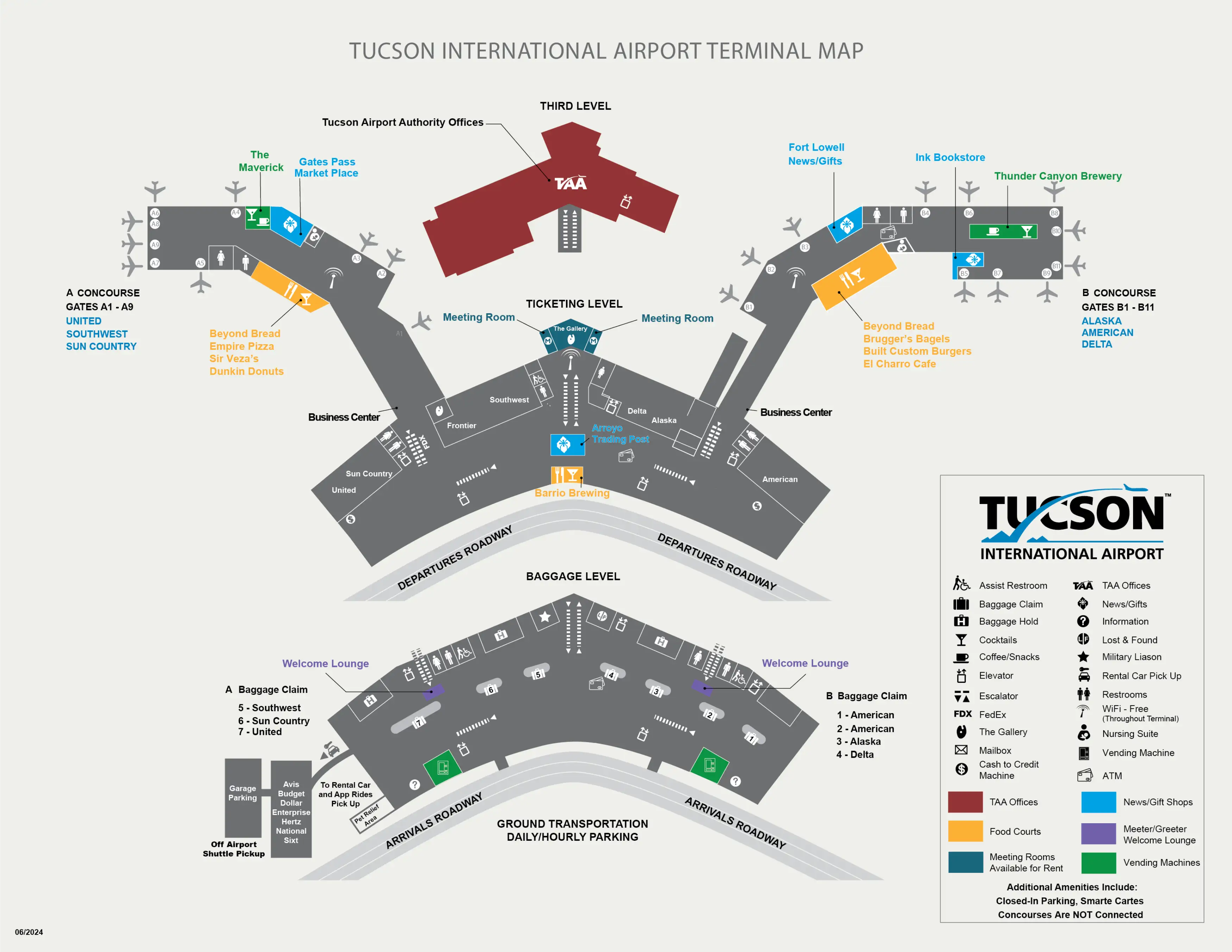 Tucson International Airport Map (Most Up-To-Date) - All Maps