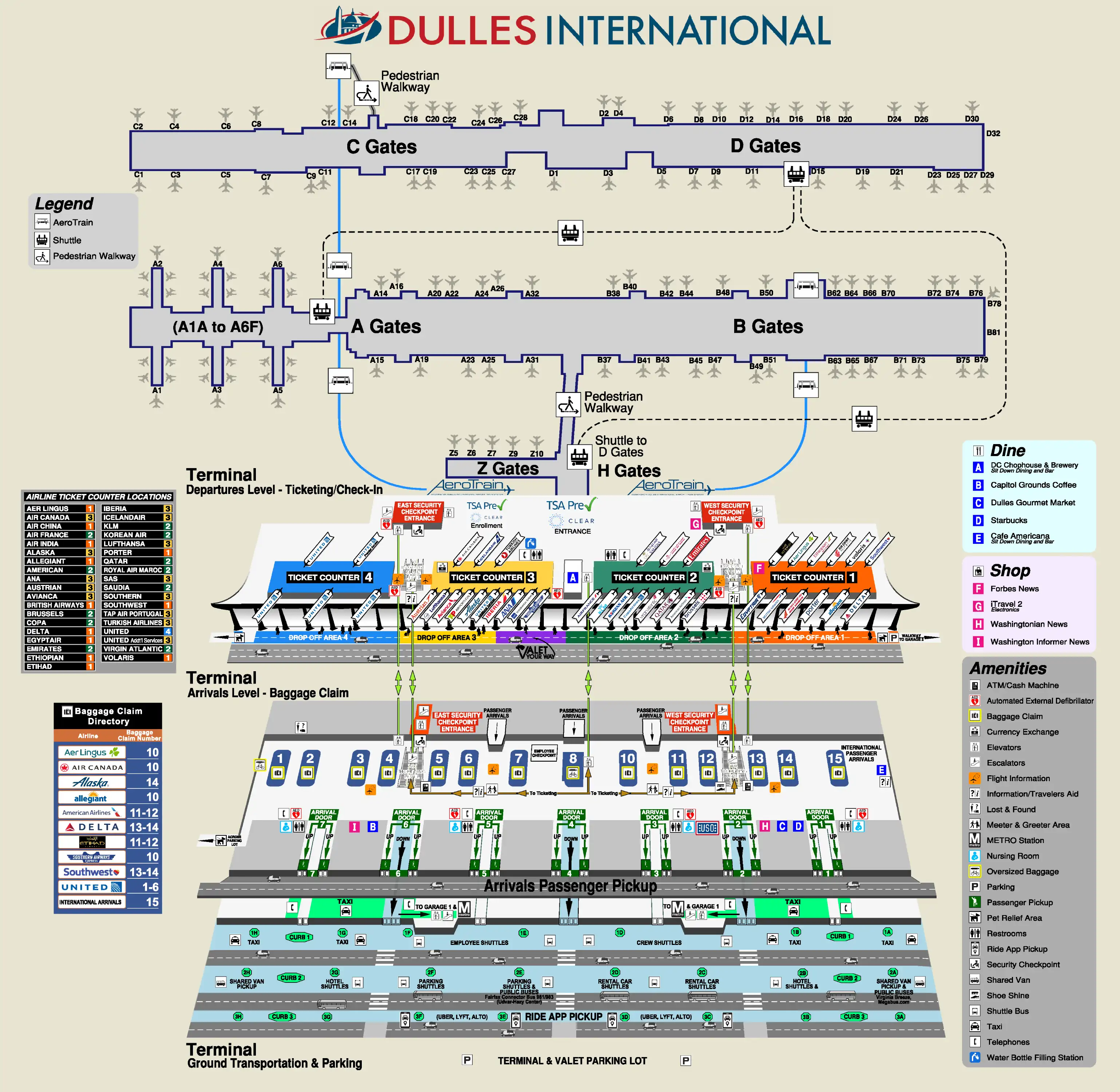 Washington Dulles International Airport Map (Most Up-To-Date) - All Maps