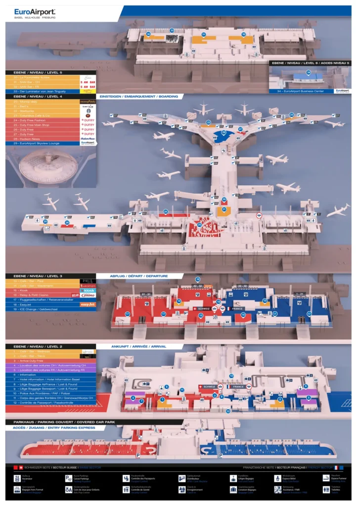 EuroAirport Basel Mulhouse Freiburg Airport Terminal Map (2025-2024 ...