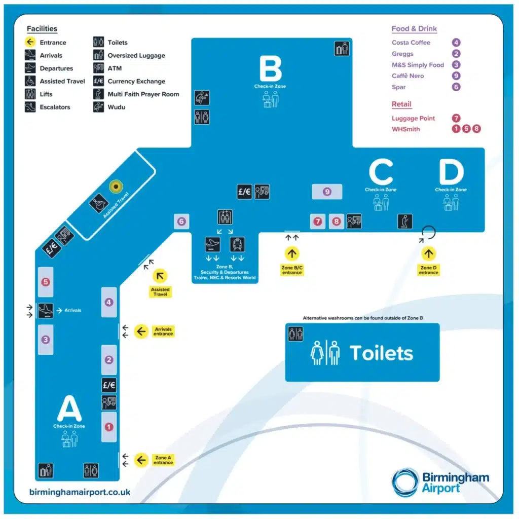 Birmingham Airport Map (Most Up-To-Date) - All Maps