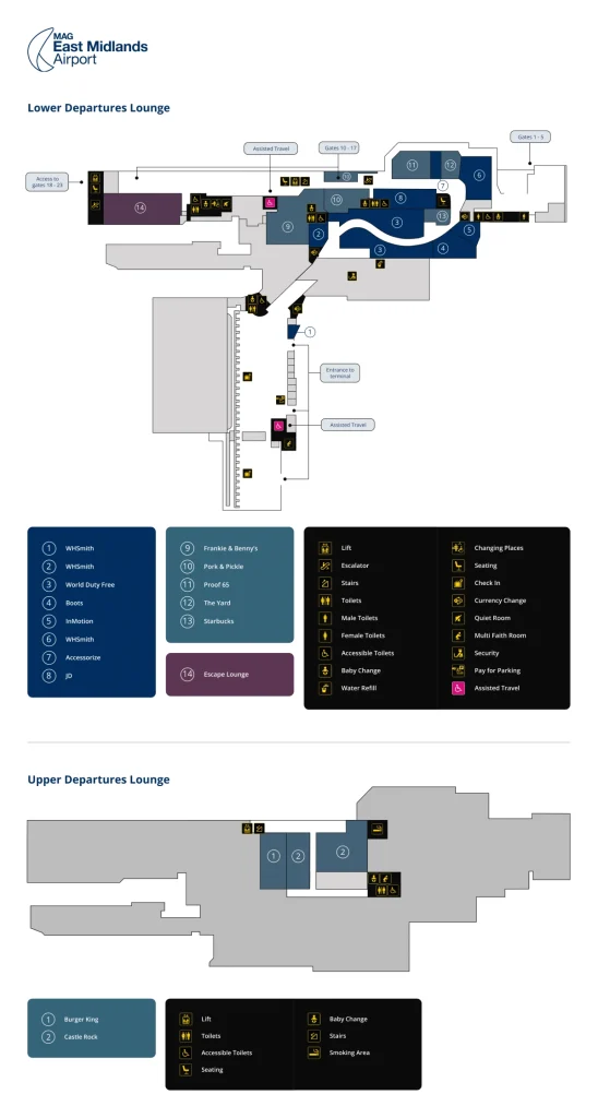 East Midlands Airport Terminal Map (2025-2024) - All Maps