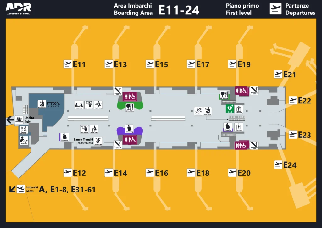 Rome Airport Terminal Map - AllMaps: Preserving Every Map Ever!