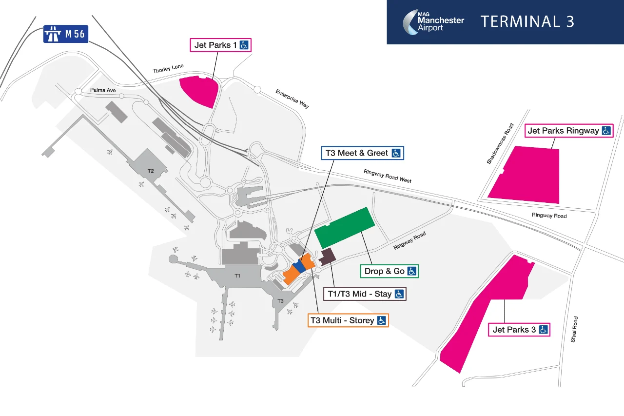Manchester Airport Terminal Map (2025-2024) - All Maps