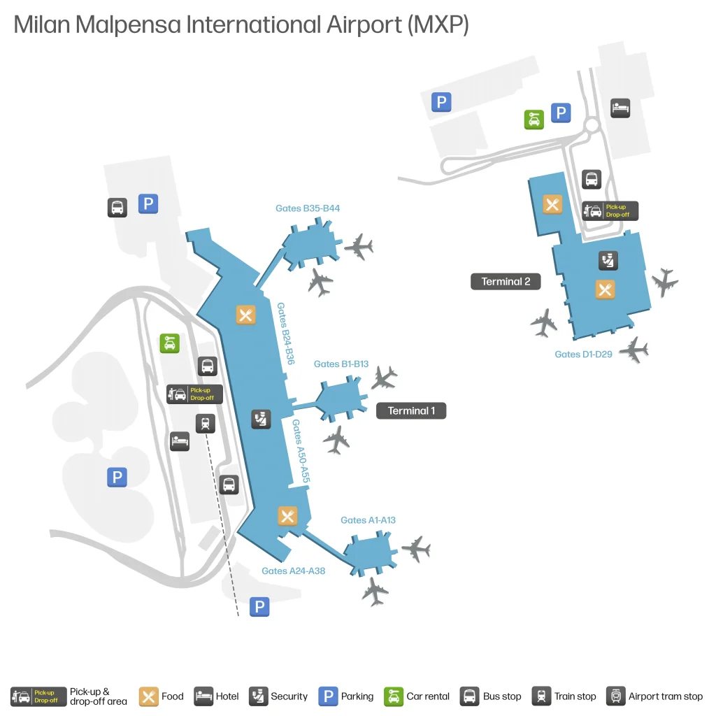 Milan Malpensa Airport Map (Most Up-To-Date) - All Maps