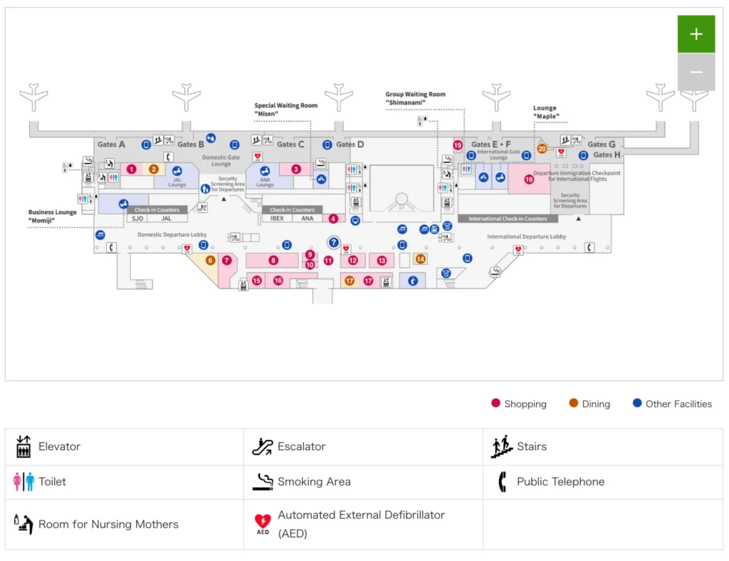 Hiroshima Airport Terminal Map (2024) - All Maps
