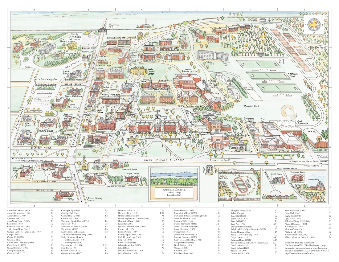 Amherst College Campus Map - All Maps