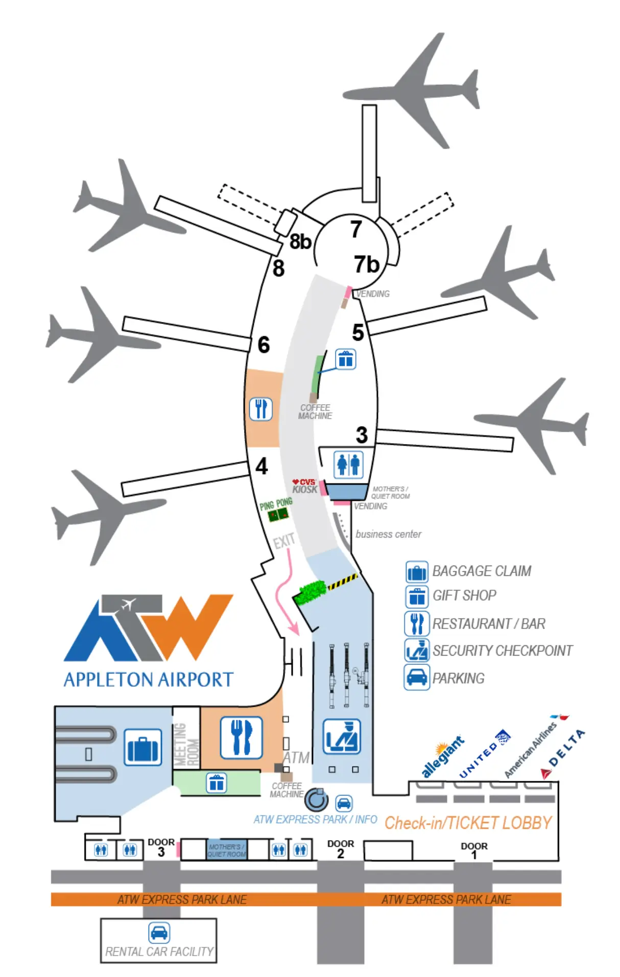 Appleton Airport Terminal Map - All Maps