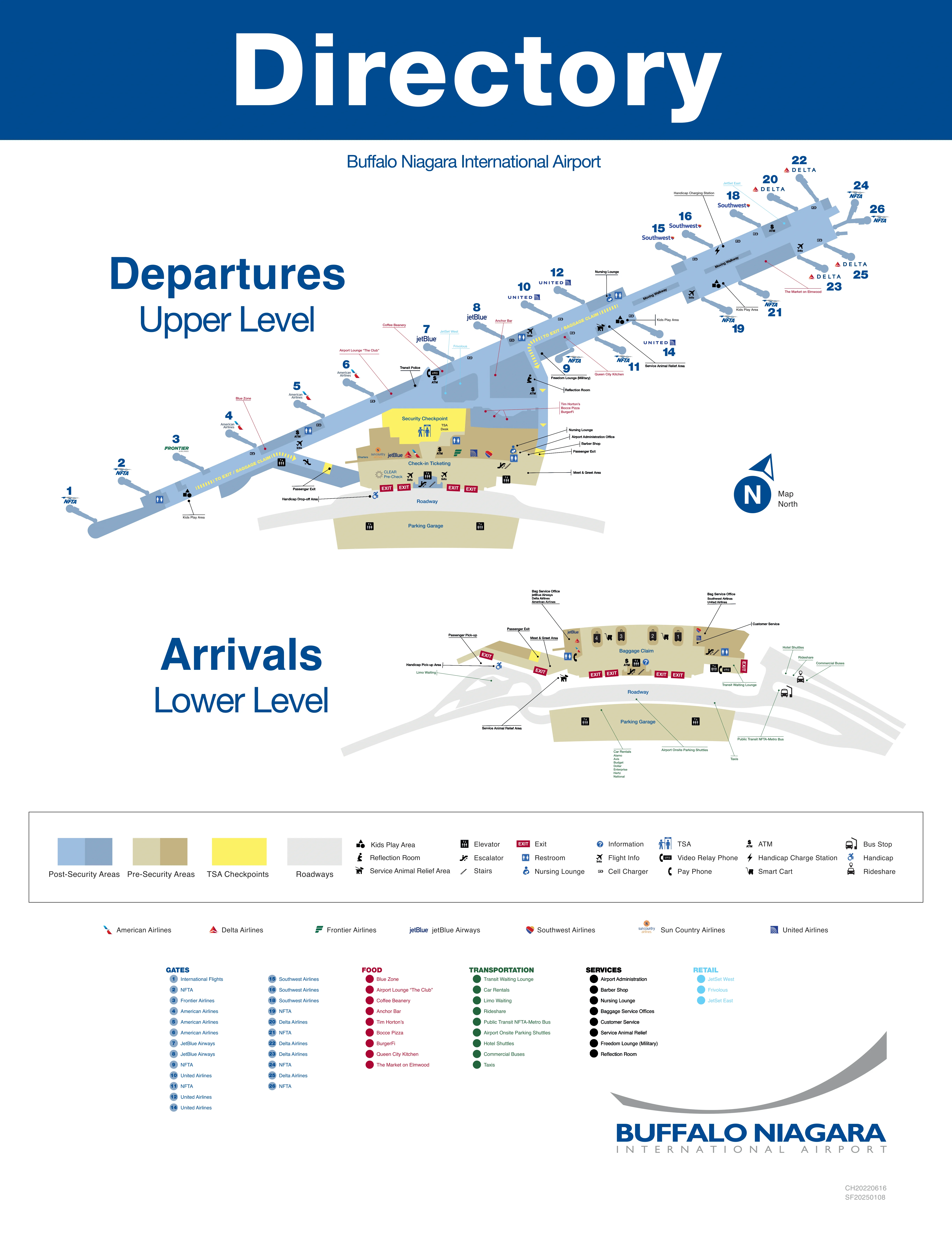 Buffalo Niagara International Airport Map (Most Up-To-Date) - All Maps
