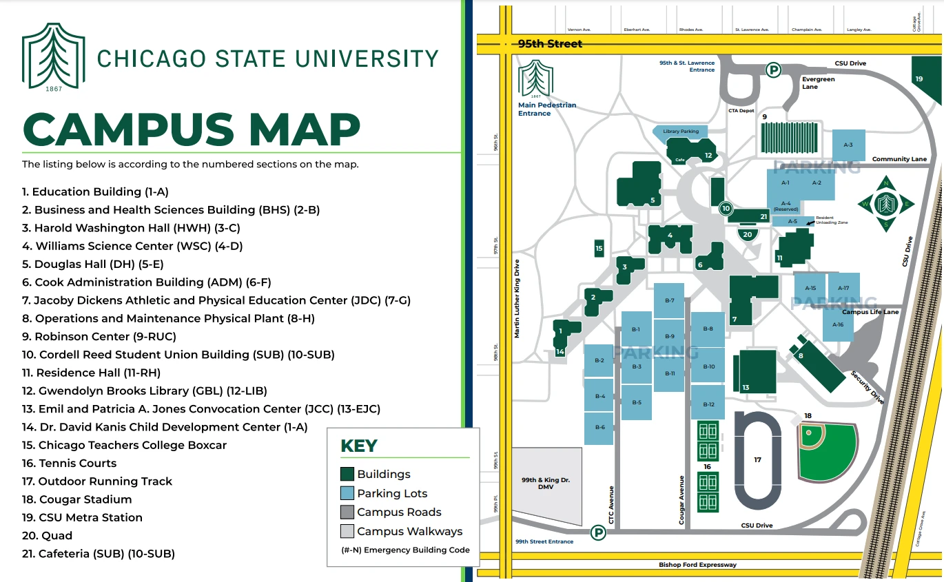 Chicago State University Campus Map - All Maps