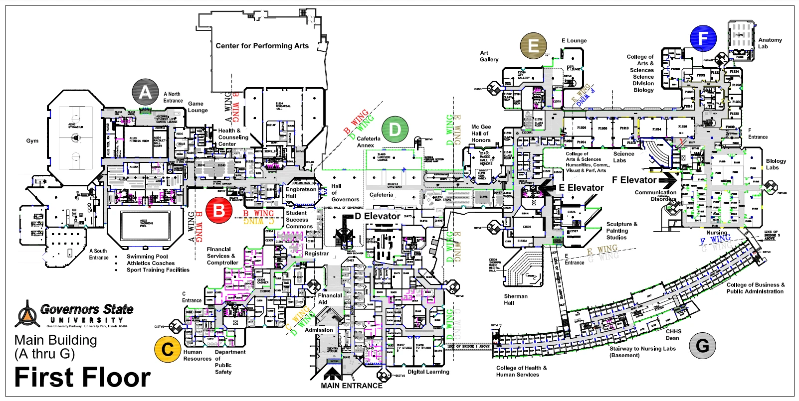 Governors State University Campus Map (2024) - All Maps