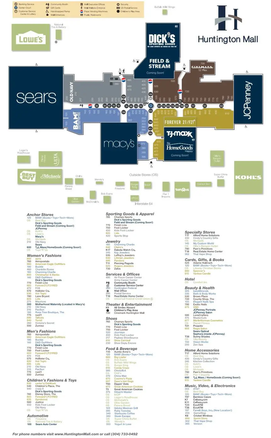 Huntington Mall Map - All Maps