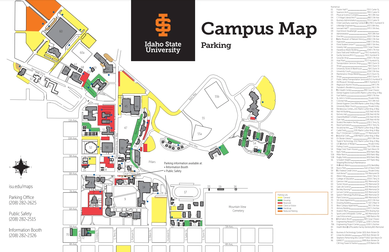 Idaho State University Campus Map - All Maps