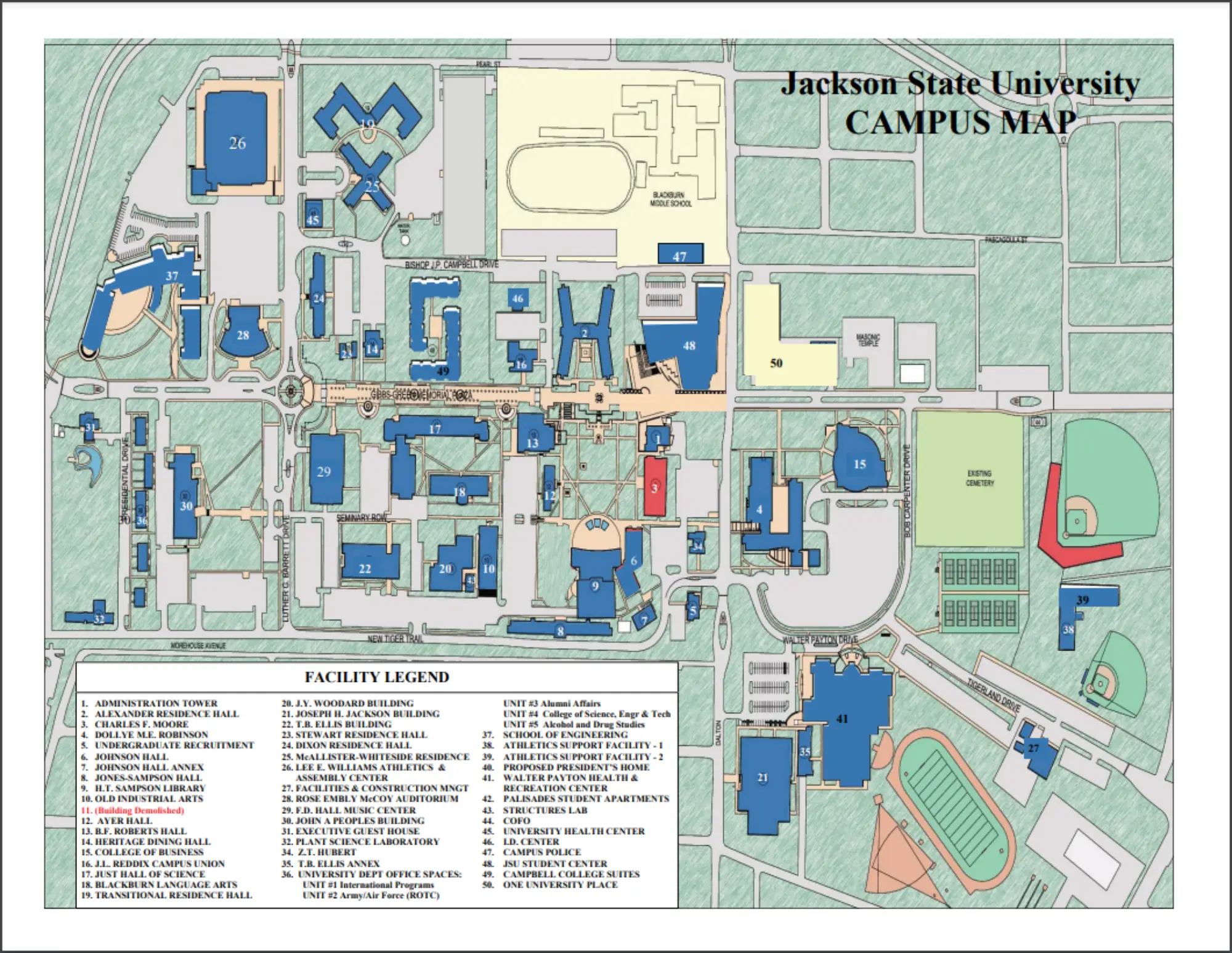 Jackson State University Campus Map - All Maps