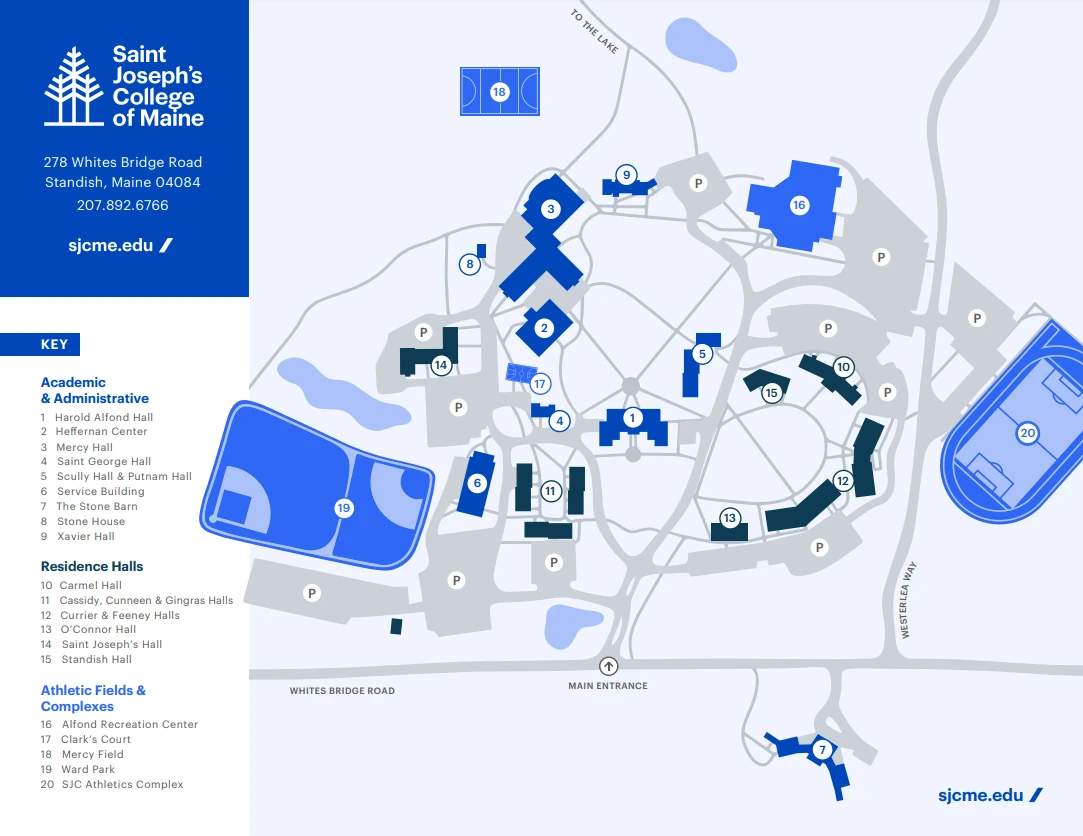 St. Joseph's College of Maine Campus Map - All Maps