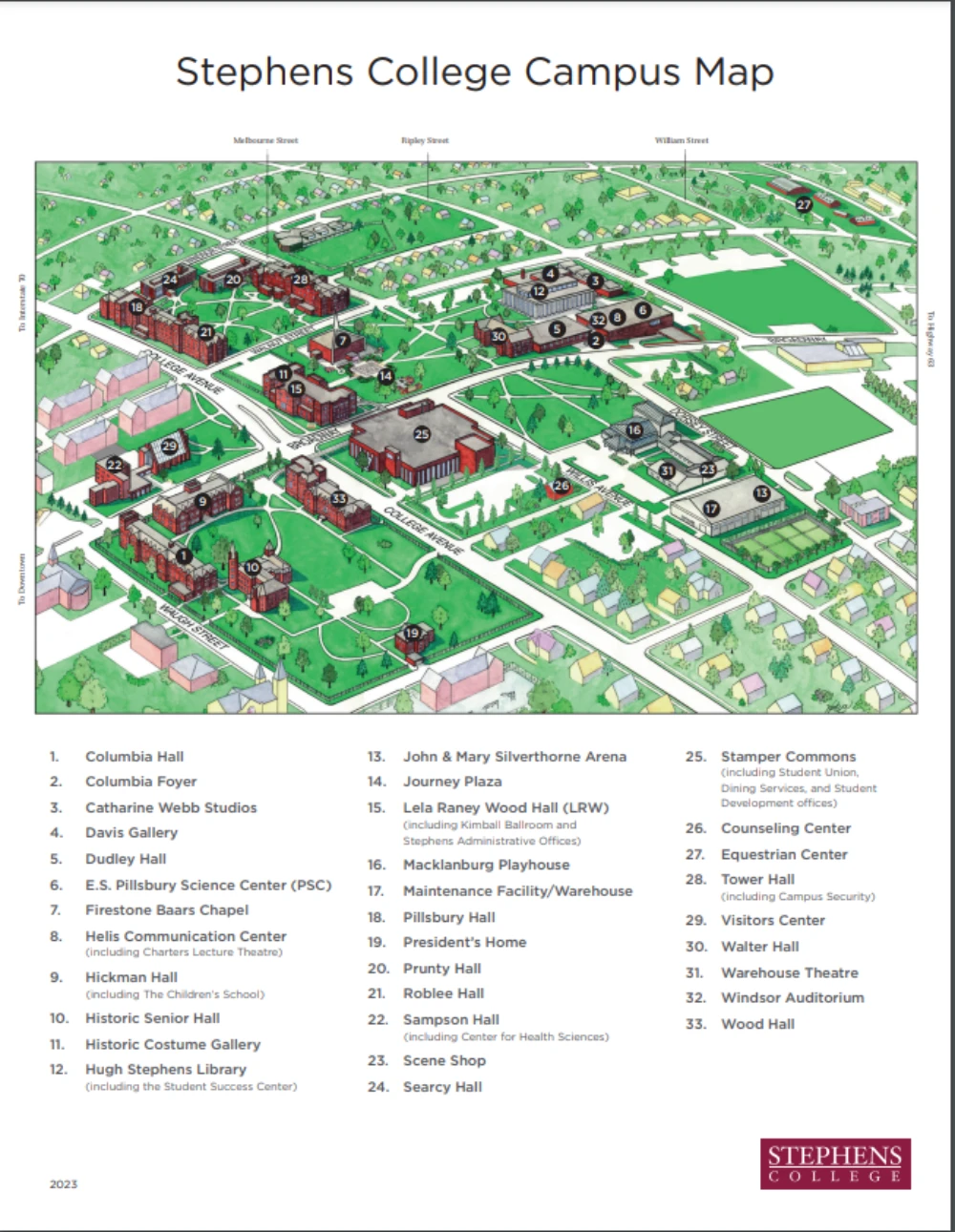 Stephens College Campus Map - All Maps