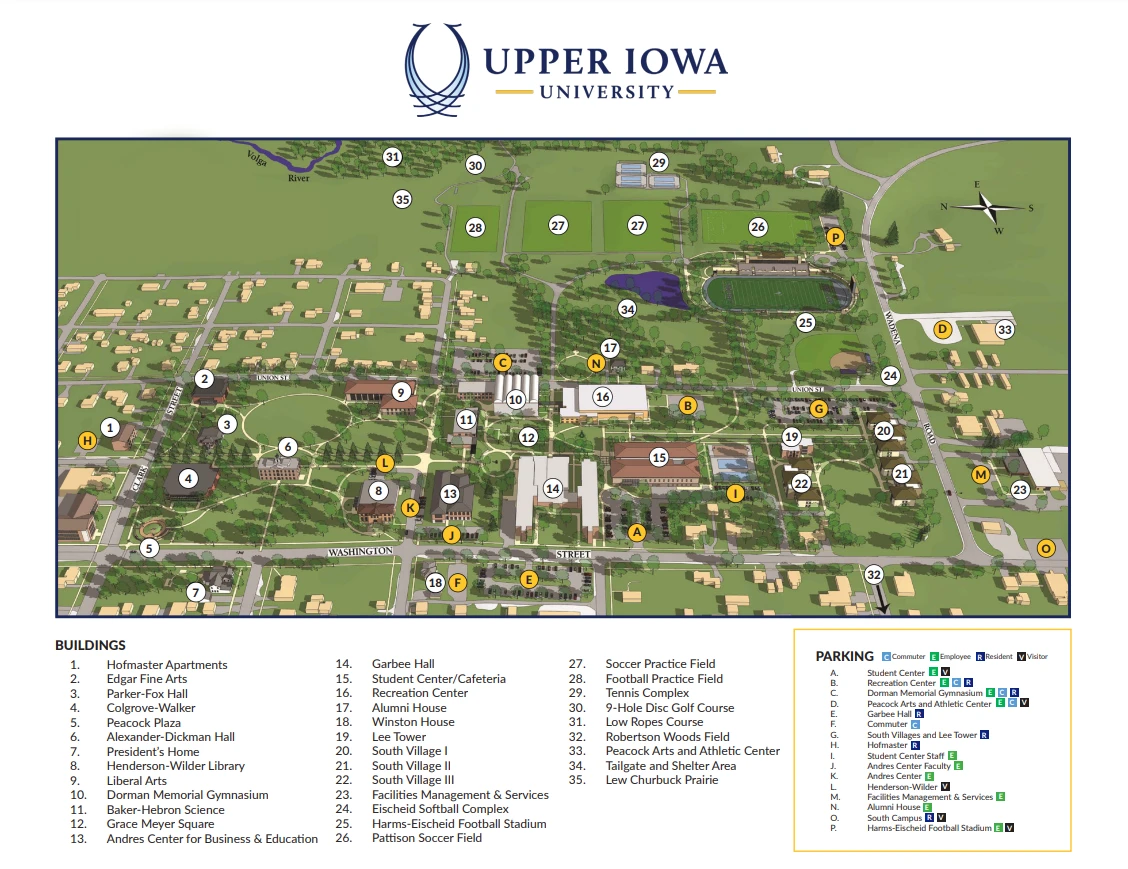 Upper Iowa University Campus Map - All Maps