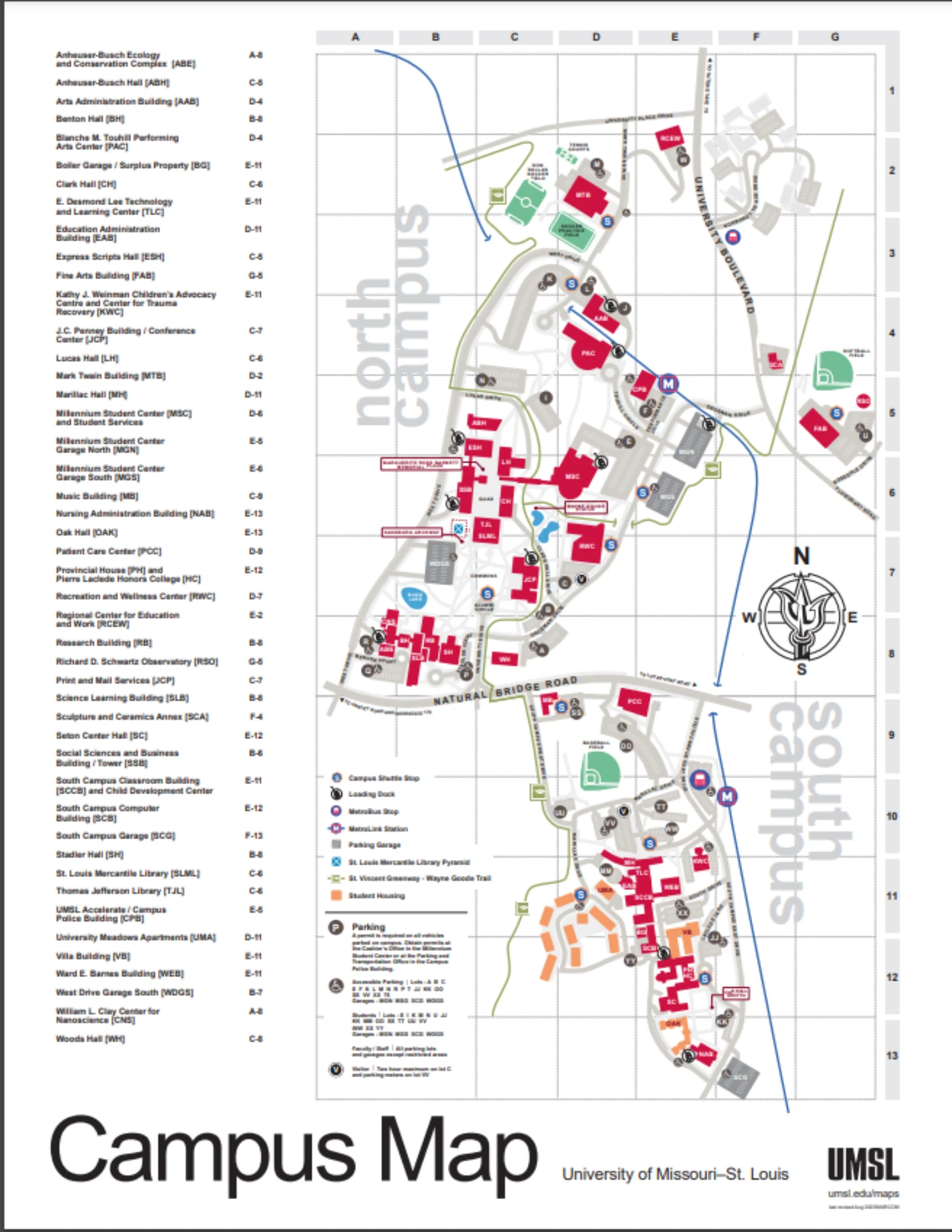University of Missouri St. Louis Campus Map - All Maps