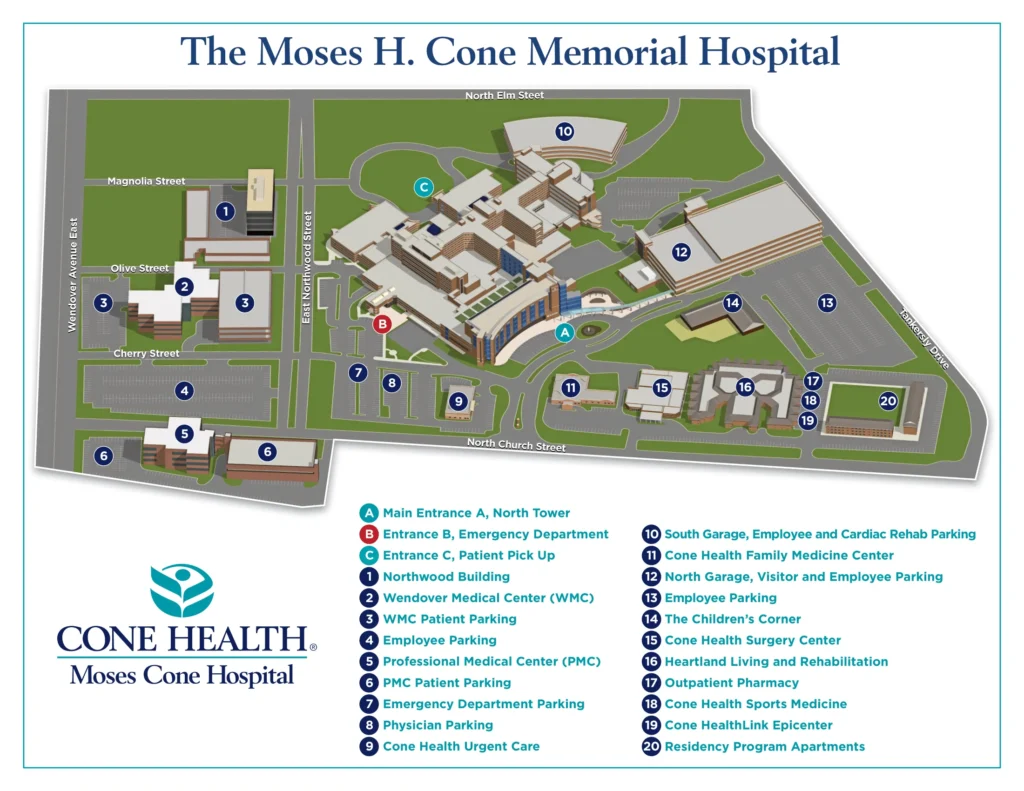 Moses Cone Hospital Map (2024 - 2014) - All Maps