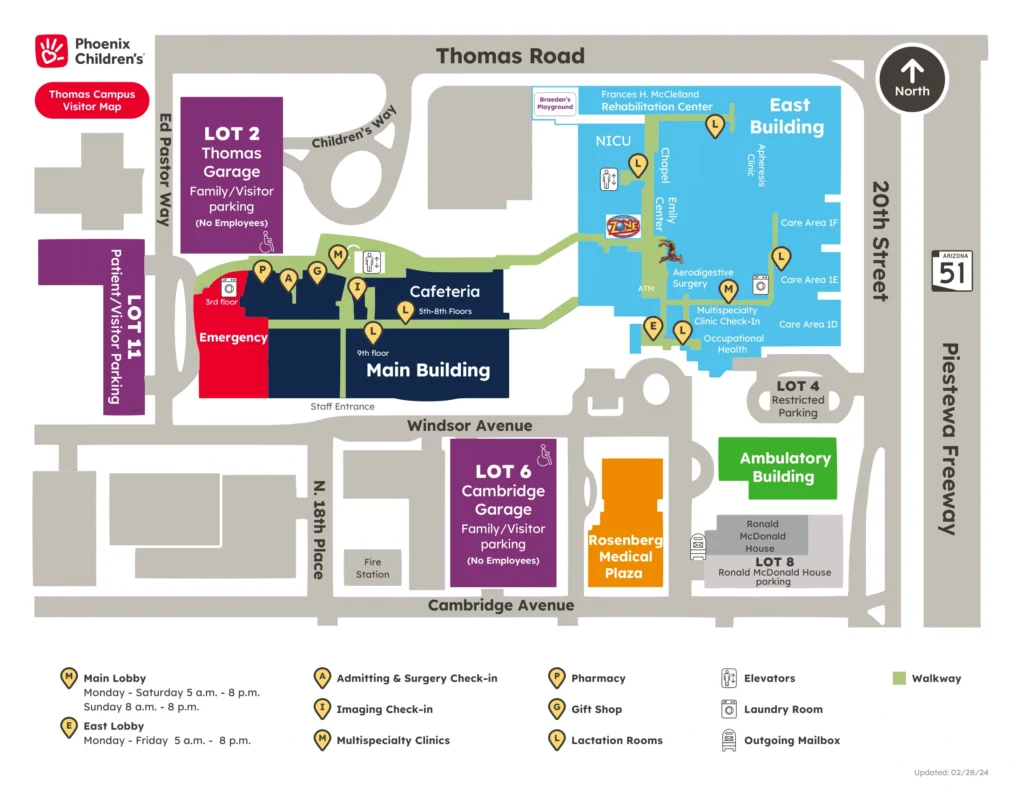 Phoenix Children’s Hospital Map (2024 - 2023) - All Maps