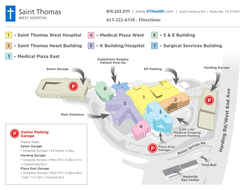 Saint Thomas West Hospital Map (2017 - 2010) - All Maps