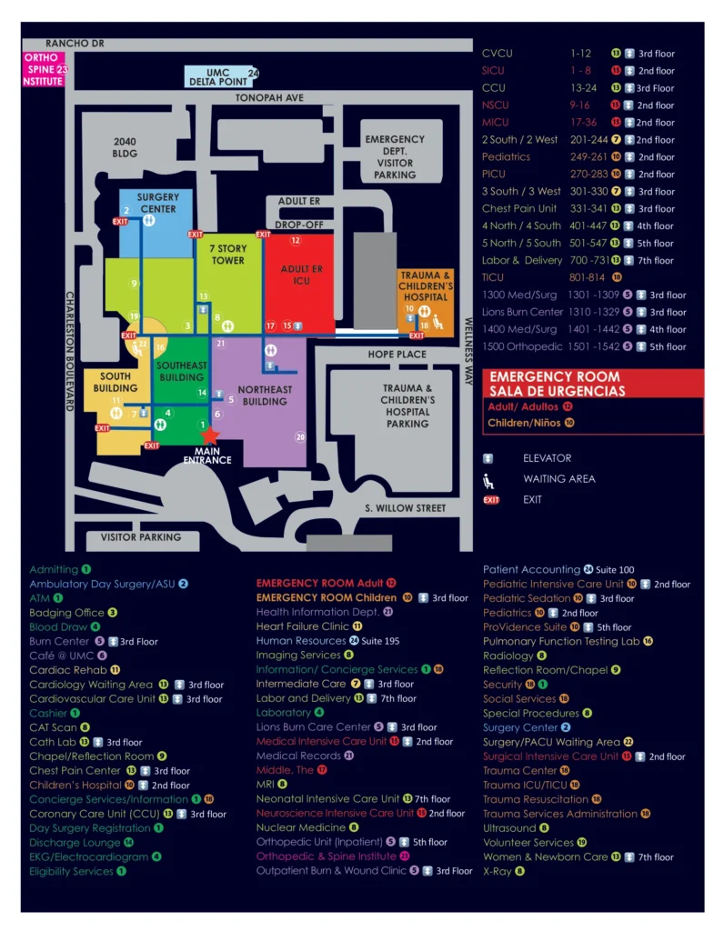 University Medical Center Nevada Hospital Map (2023) - All Maps