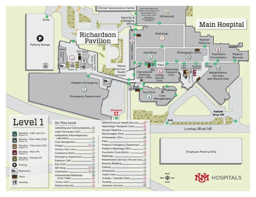 University of New Mexico (UNM) Hospital Map (2018) - All Maps