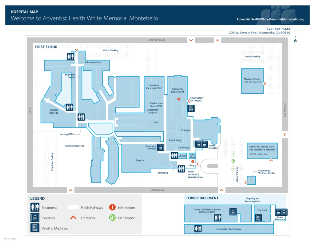 Adventist Health White Memorial Montebello Hospital Map (2023) - All Maps