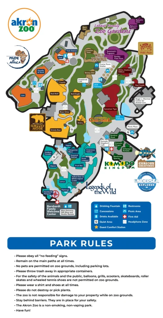 Akron Zoo Map (2024 - 2022) - All Maps