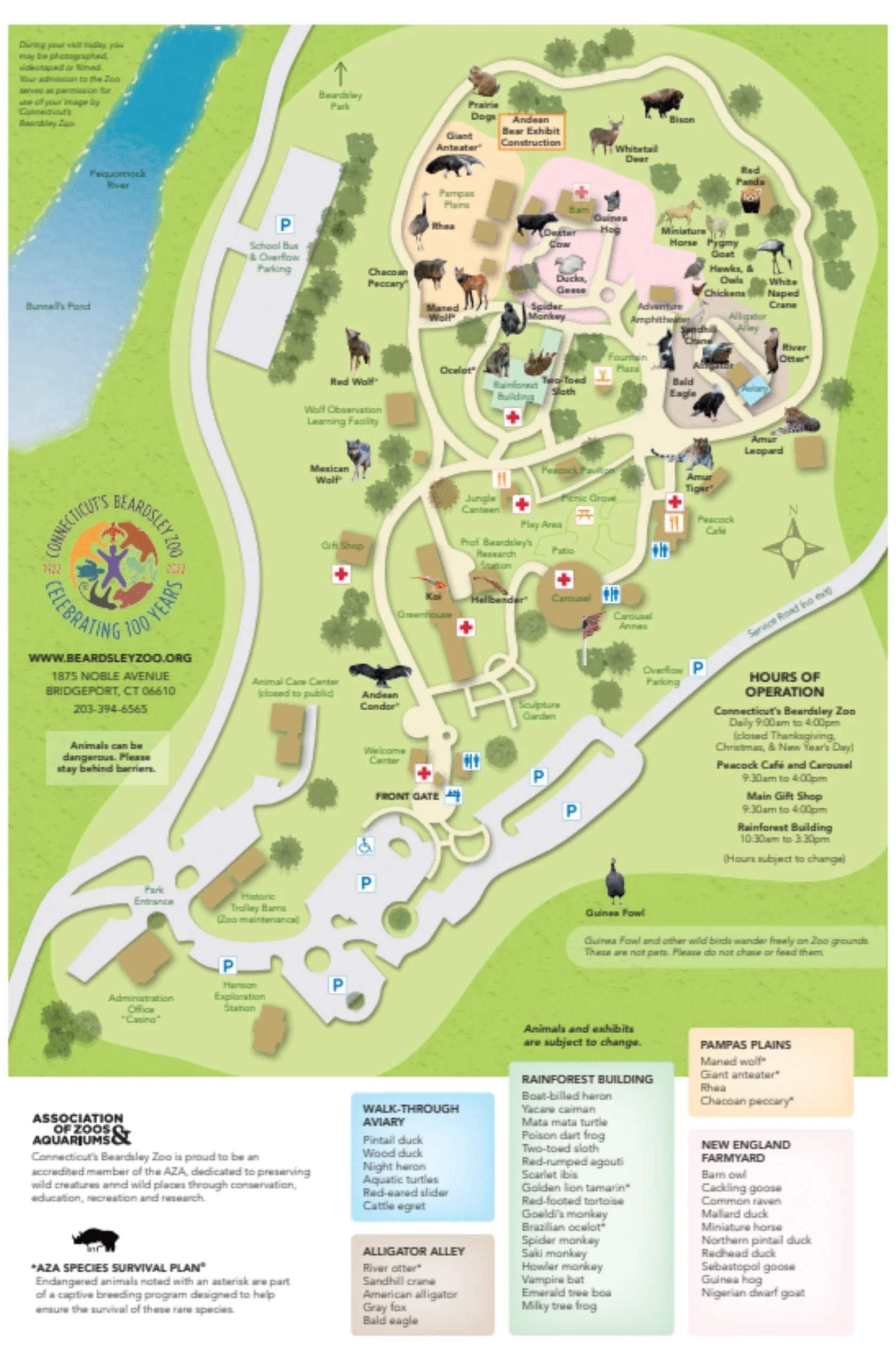 Beardsley Zoo Map (2023 - 2021) - All Maps