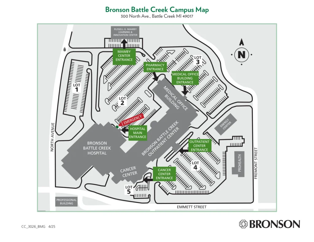 Bronson Battle Creek Hospital Map (2025-2023) - All Maps