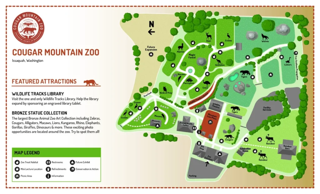 Cougar Mountain Zoo Map (2024 - 2019) - All Maps