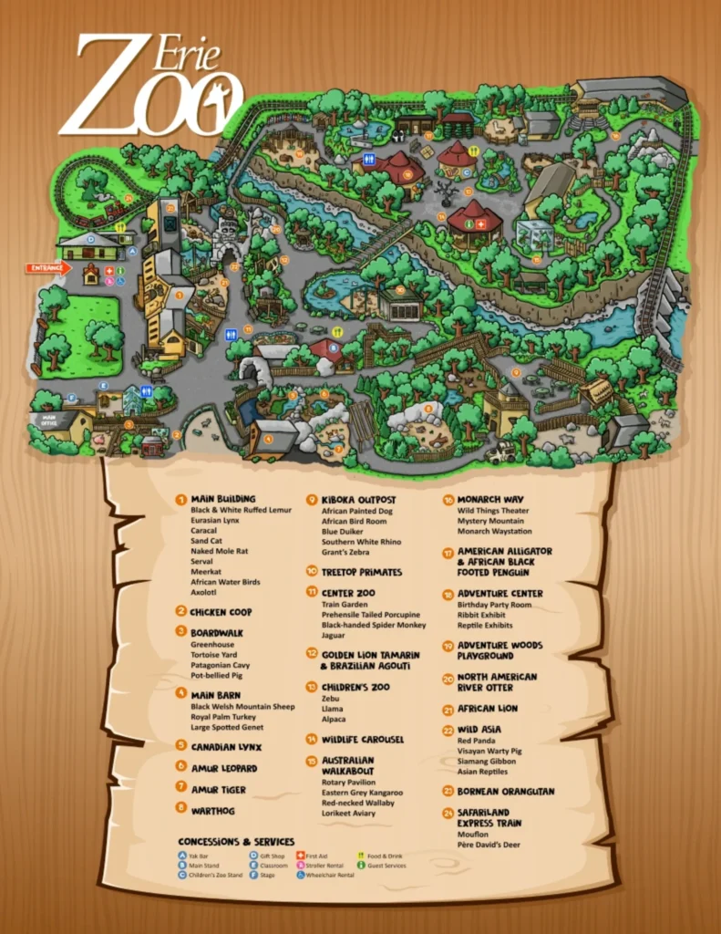 Erie Zoo Map (2023 - 2019) - All Maps