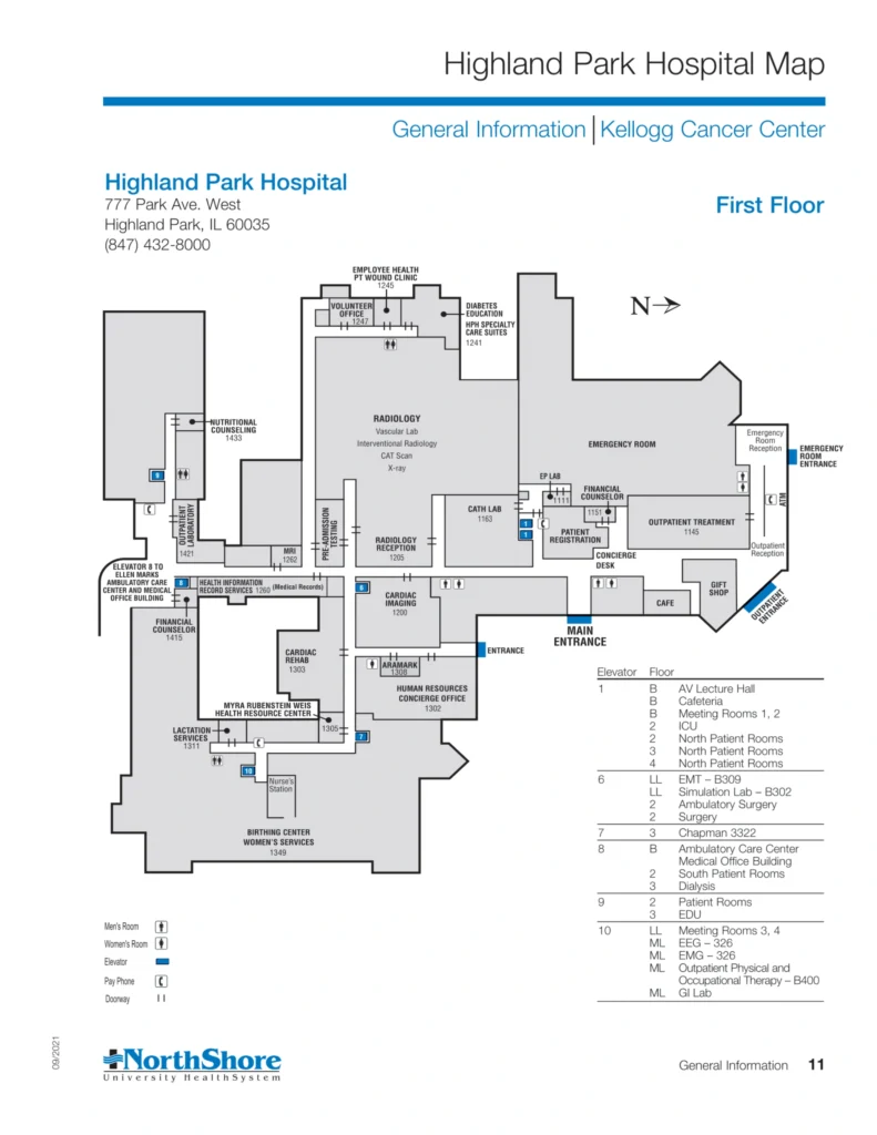 Highland Park Hospital Map (2021) - All Maps