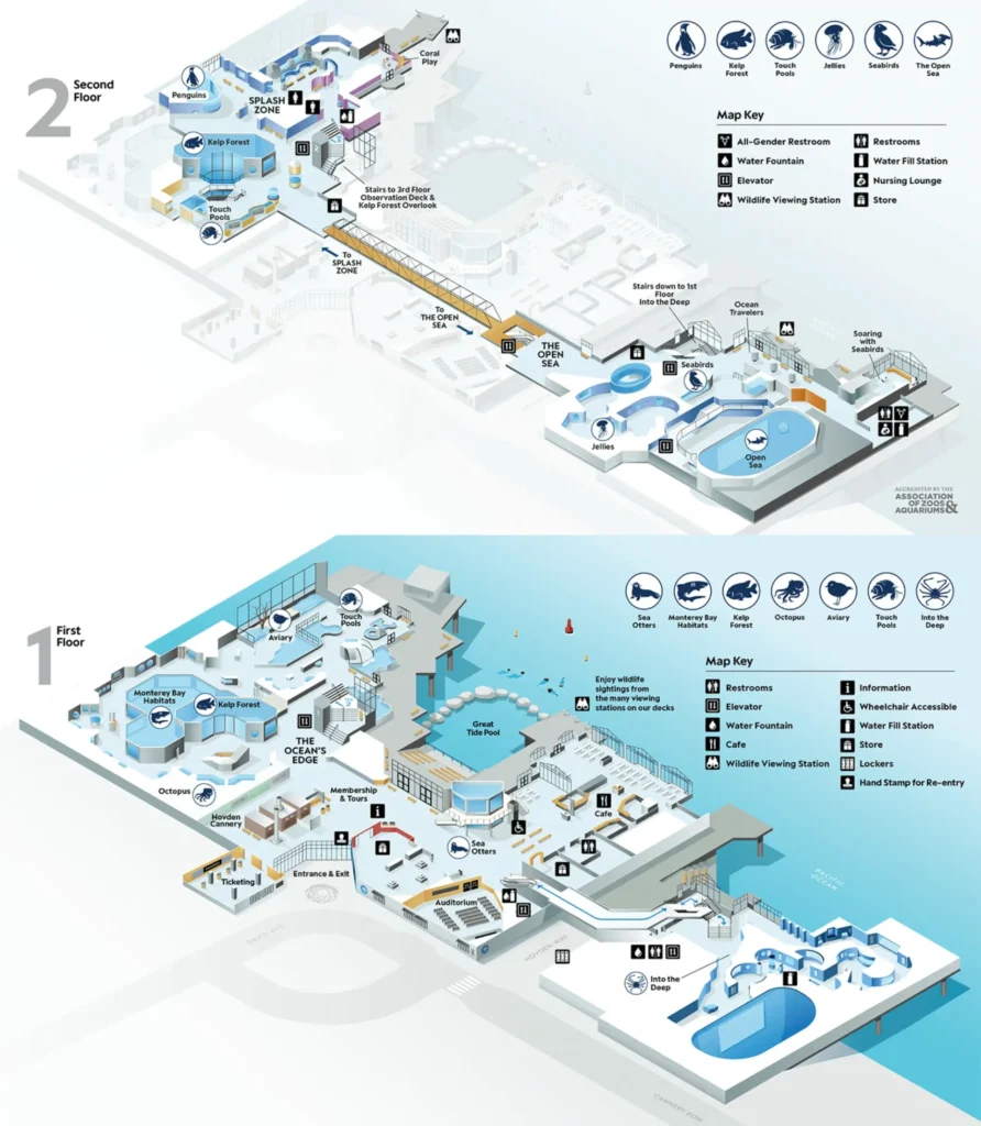 Monterey Bay Aquarium Map (2025 - 2023) - All Maps