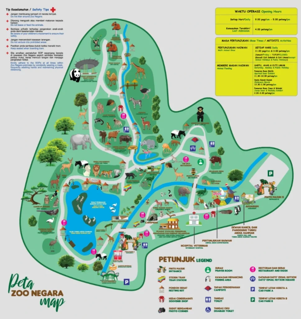 National Zoo of Malaysia Map (2023 - 2022) - All Maps