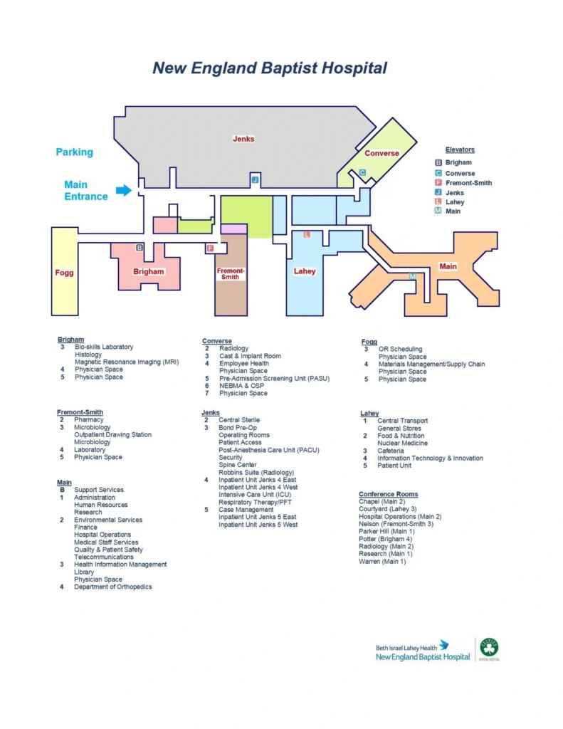 New England Baptist Hospital Map (2023 - 2019) - All Maps