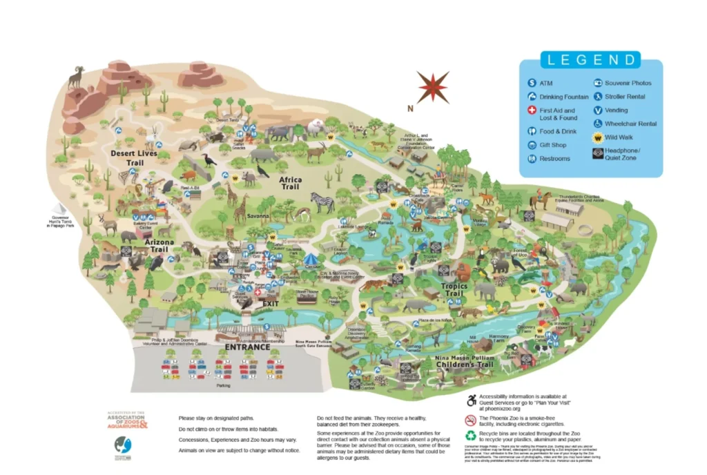 Phoenix Zoo Map (2024 - 2022) - All Maps