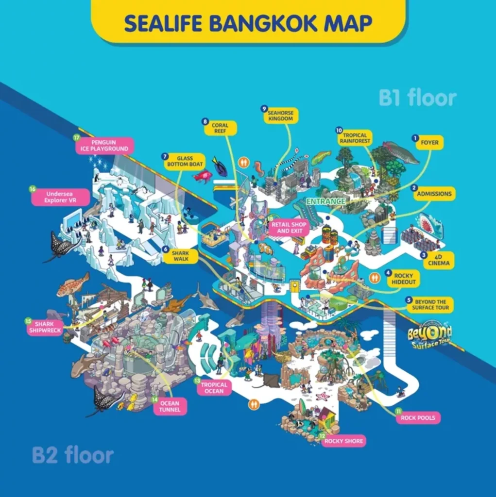SEA LIFE Bangkok Ocean World Map (2024 - 2019) - All Maps