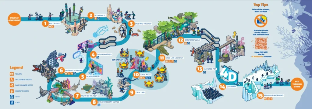 SEA LIFE Melbourne Aquarium Map (2024 - 2022) - All Maps