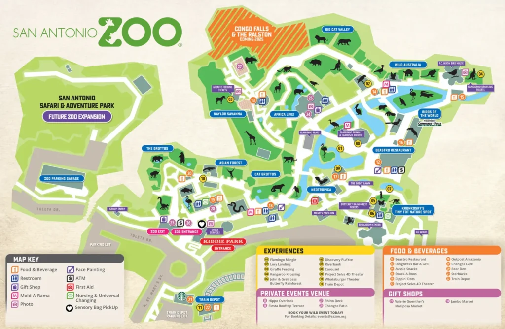 San Antonio Zoo Map (2025 - 2023) - All Maps