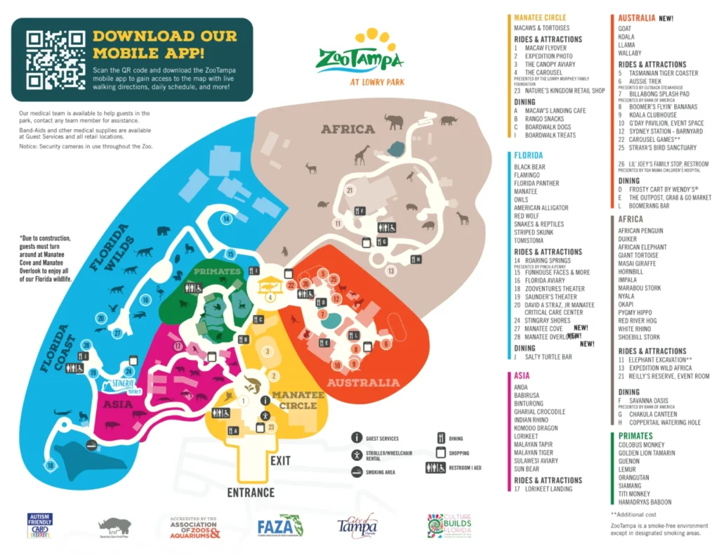 Tampa’s Lowry Park Zoo Map (2024 - 2020) - All Maps