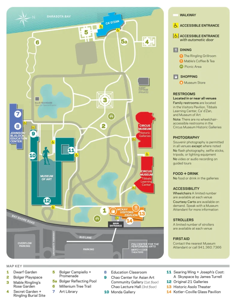 The John and Mable Ringling Museum of Art Map (2024-2023) - All Maps