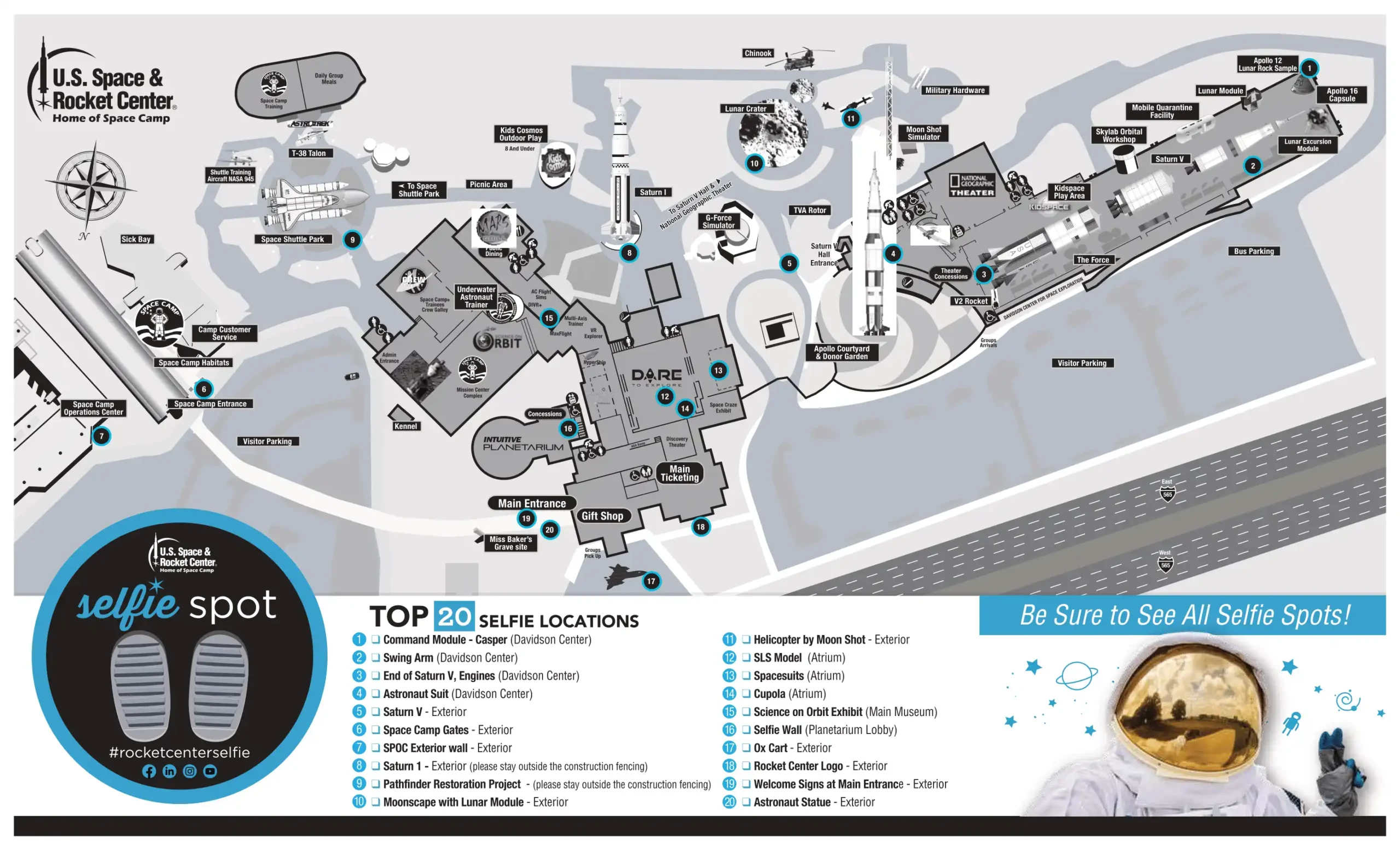 U.S. Space and Rocket Center Museum Map (2024 - 2021) - All Maps